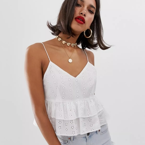 ASOS | Tops | Asos Crop Ruffle Cami In Broderie Sun Top | Poshmark